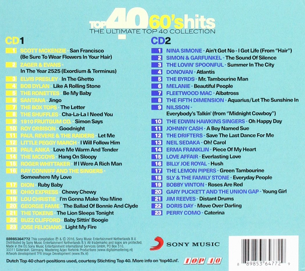 Various CD: Top 40 60's Hits (2-CD) - Bear Family Records