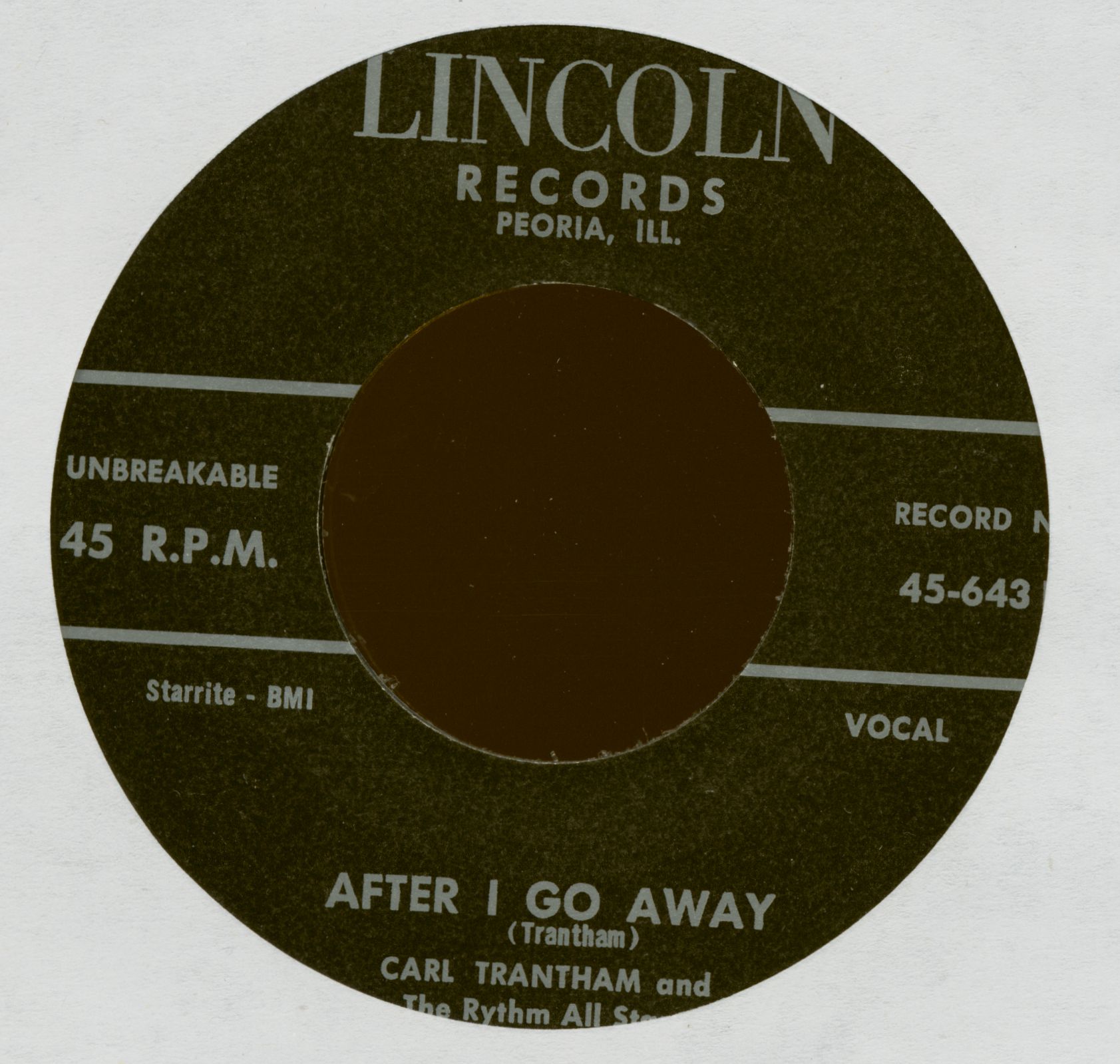 Carl Trantham 7inch: Where There's A Will - After I Go Away (7inch ...