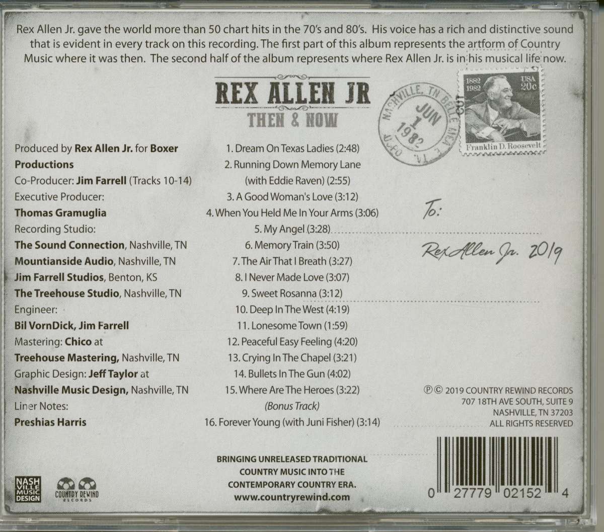 Rex Allen Jr CD: Then And Now (CD) - Bear Family Records