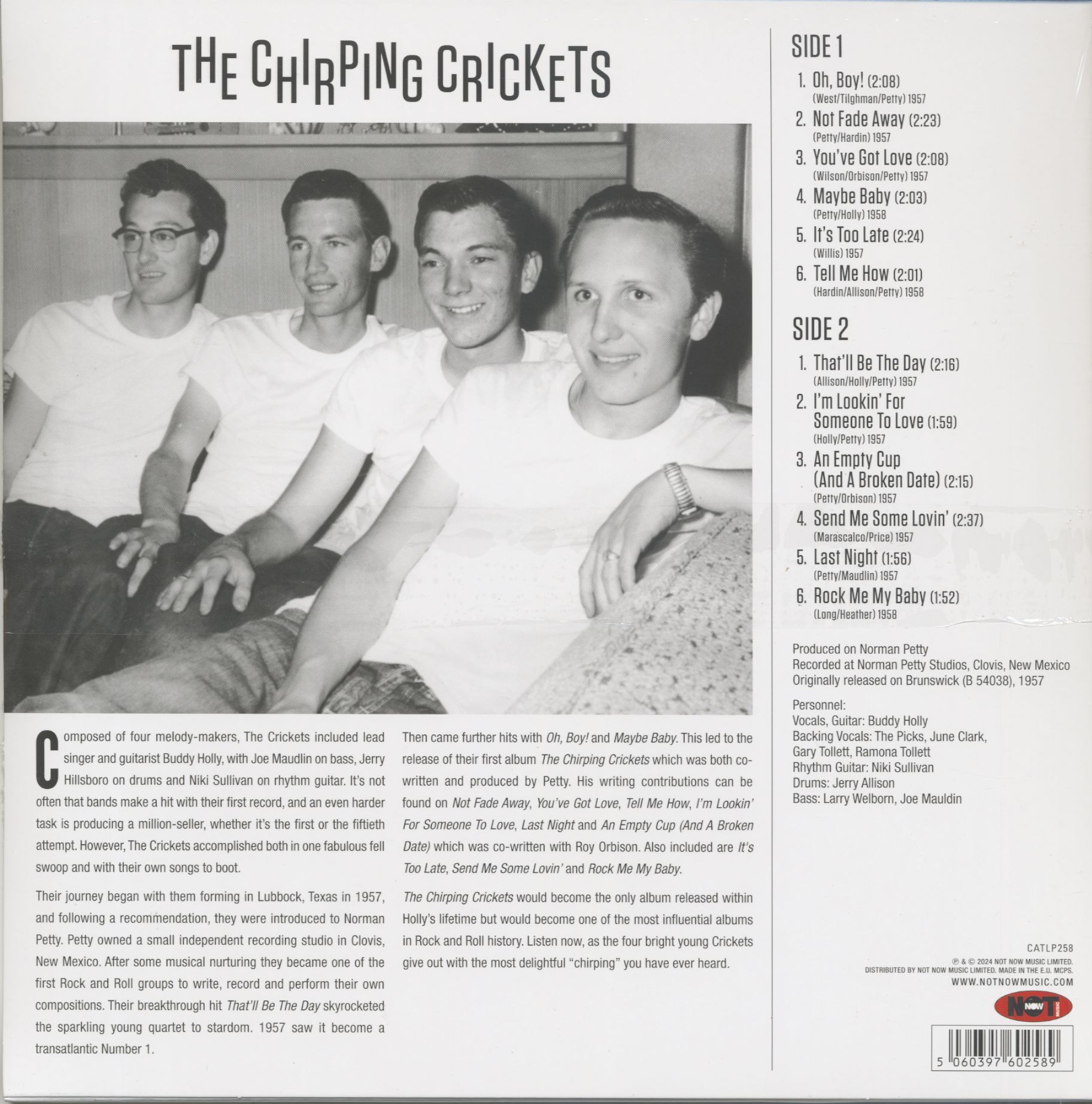 The Crickets LP: The Chirping Crickets (LP, 180g Vinyl) - Bear Family ...