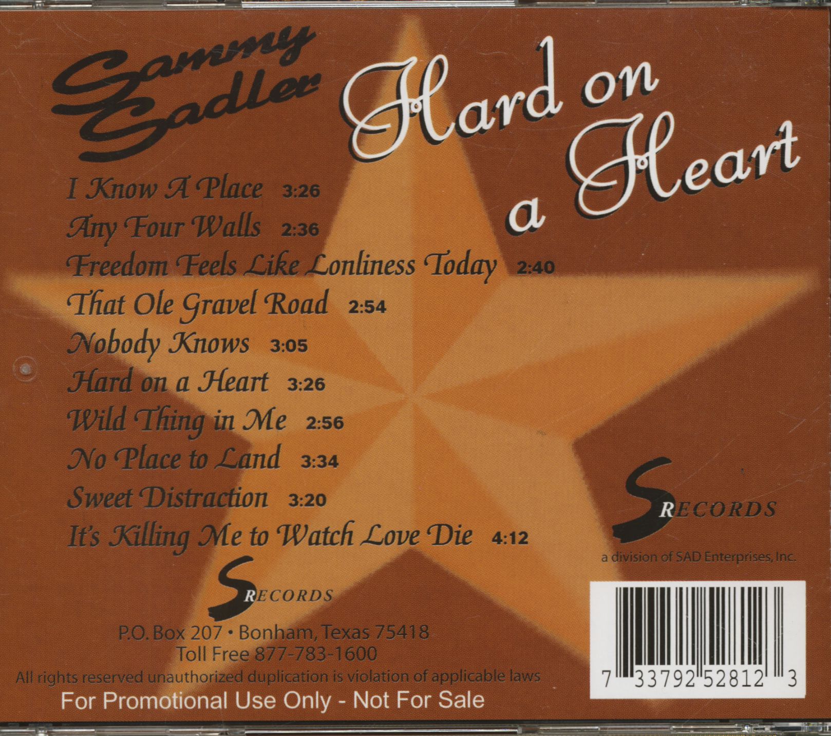 Sammy Sadler CD: Hard On A Heart (CD) - Bear Family Records
